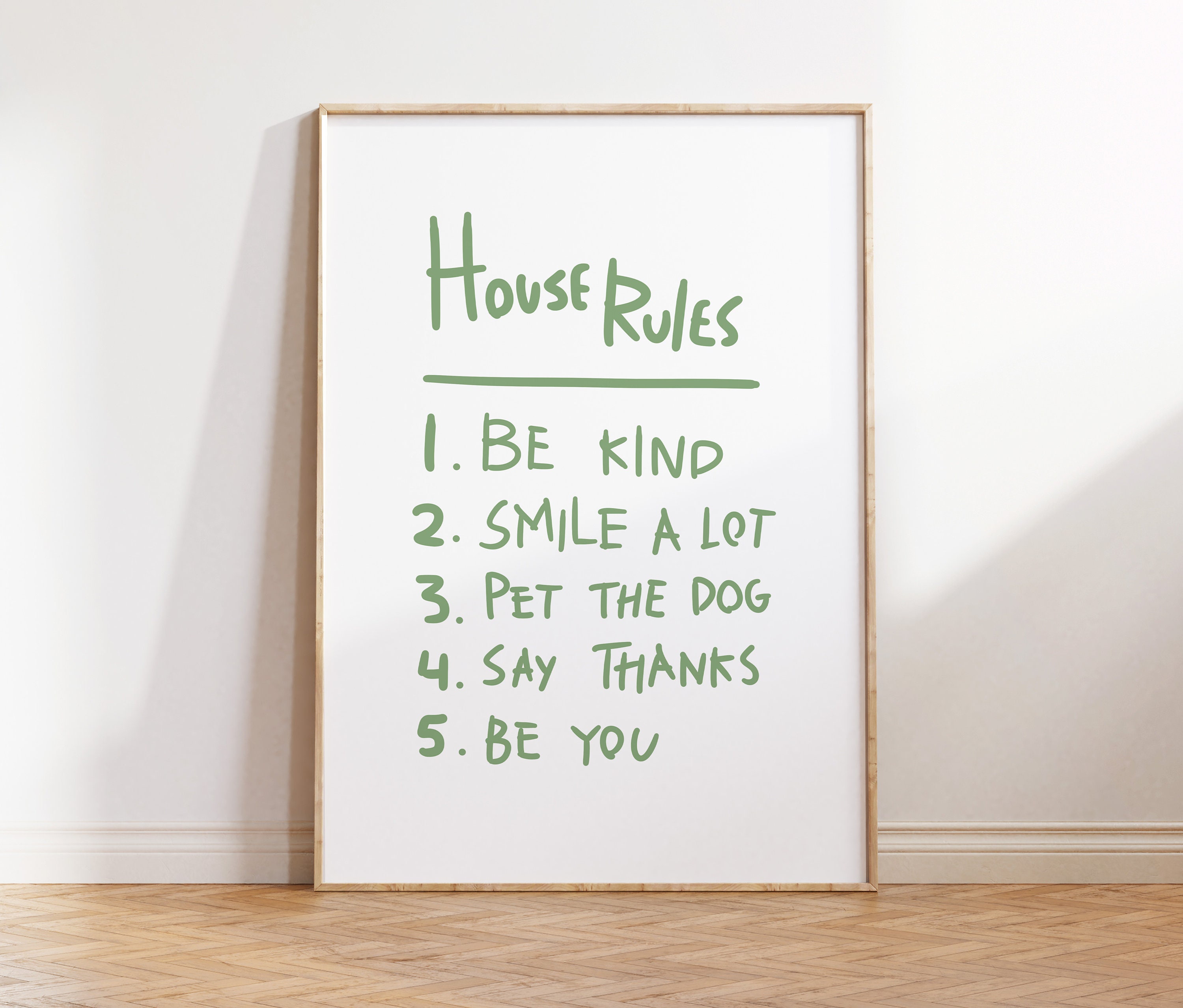 Green Poster | House Rules Art Print | Printable Art | Trendy Art Print ...