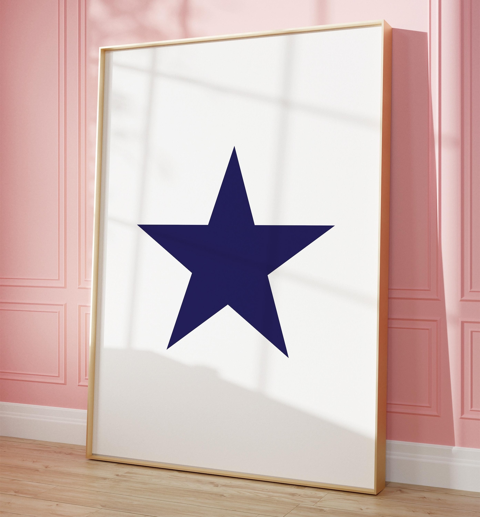 Navy Blue Star Wall Art Aesthetic Wall Art Blue Art Print Aesthetic ...