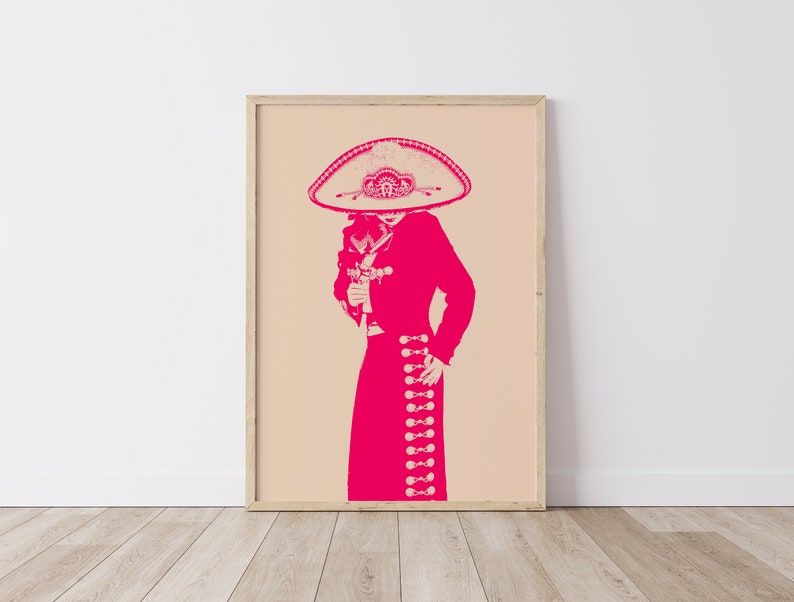 Charra Mexicana Print Mariachi Printable Trendy Mexican Wall Art Girly ...