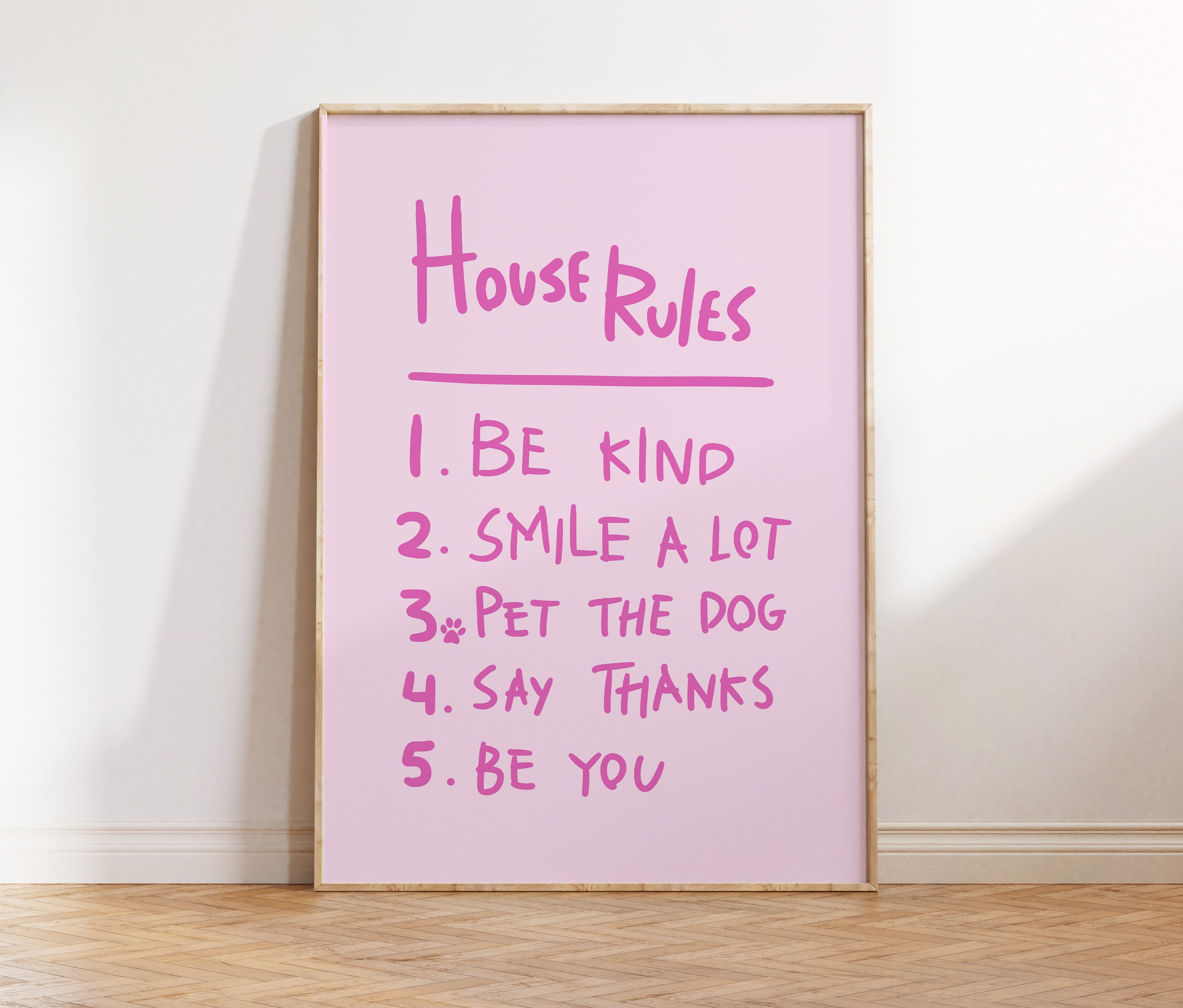 Green Poster | House Rules Art Print | Printable Art | Trendy Art Print ...