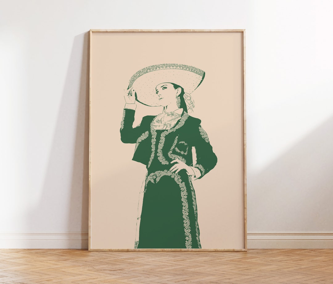 Charra Mexicana Print Mariachi Printable Trendy Mexico Wall Art ...