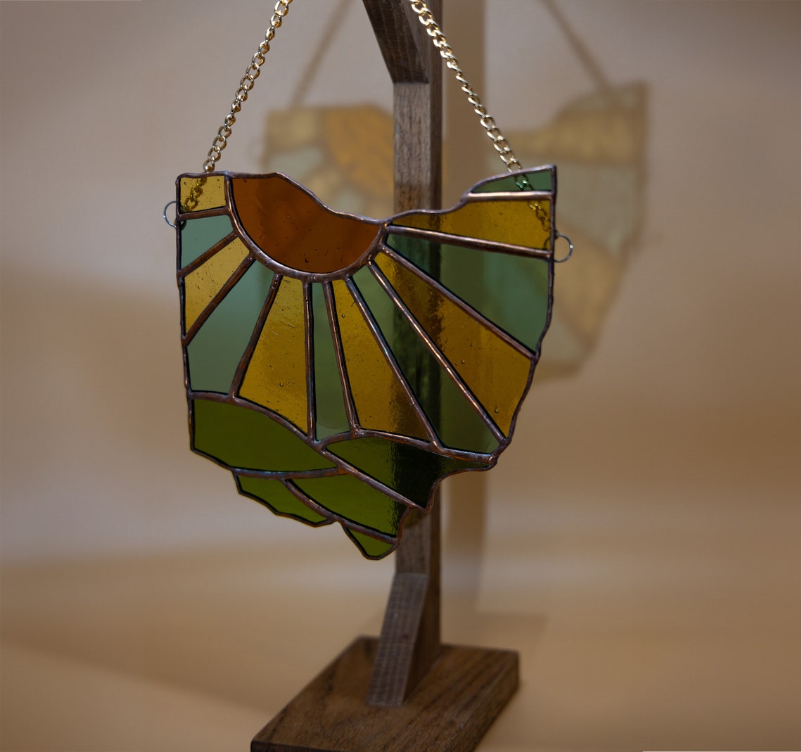 Scenic Ohio Map Stained Glass Sun Catcher - Etsy