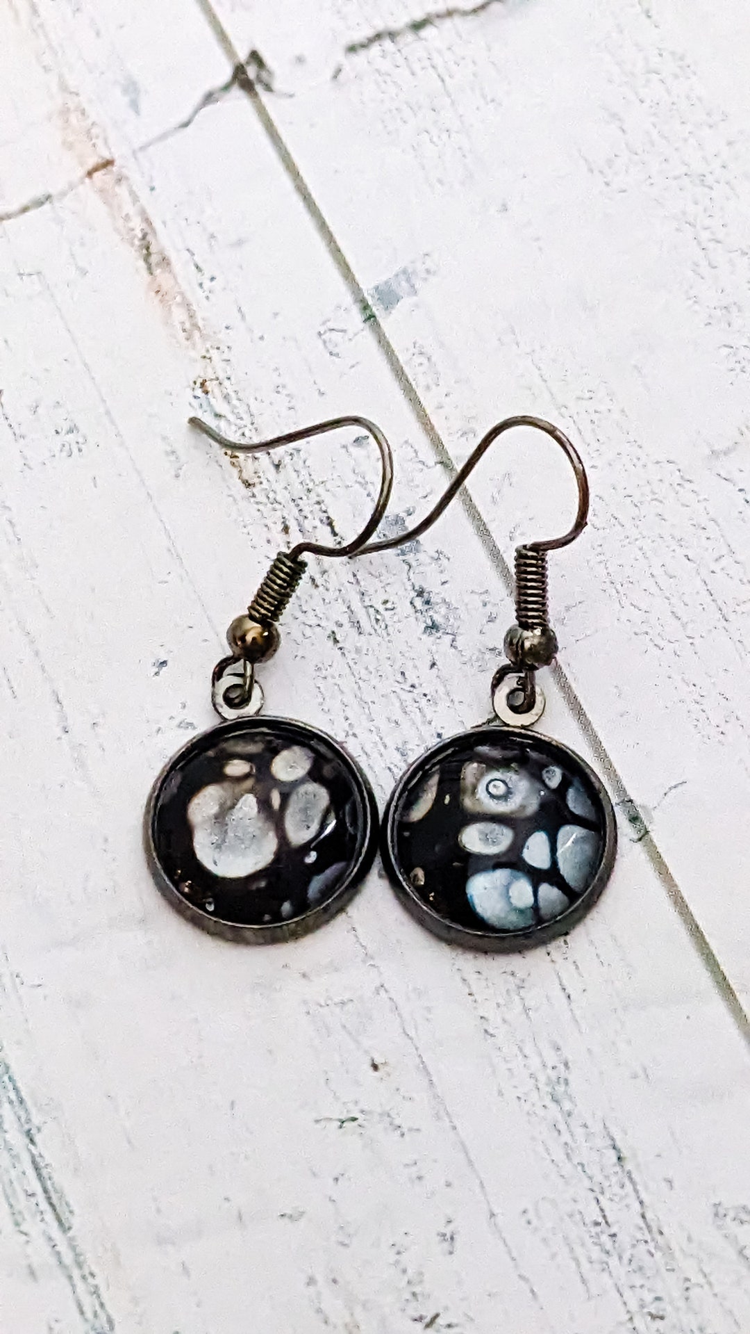 Butterfly Wing Earrings, Acrylic Paint Jewelry, Paint Pour Jewelry ...