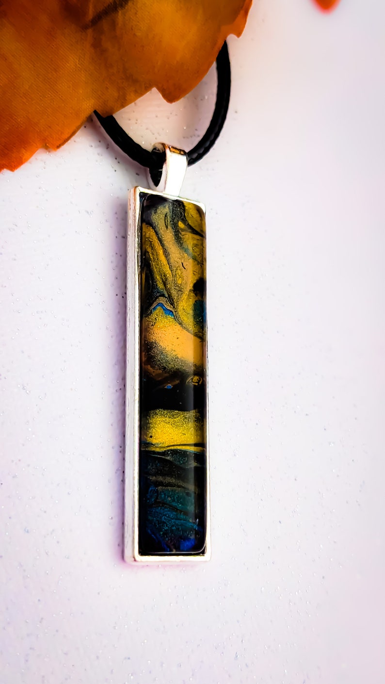 Swirl Fluid Art Jewelry, Acrylic Paint Necklace, Fluid Art Necklace ...