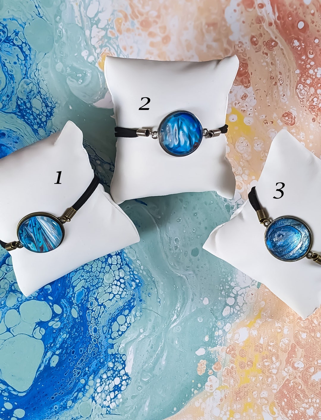 Ocean Bracelets, Acrylic Paint Jewelry, Acrylic Paint Gifts, Men's ...