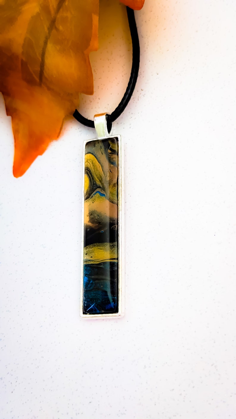 Swirl Fluid Art Jewelry, Acrylic Paint Necklace, Fluid Art Necklace ...