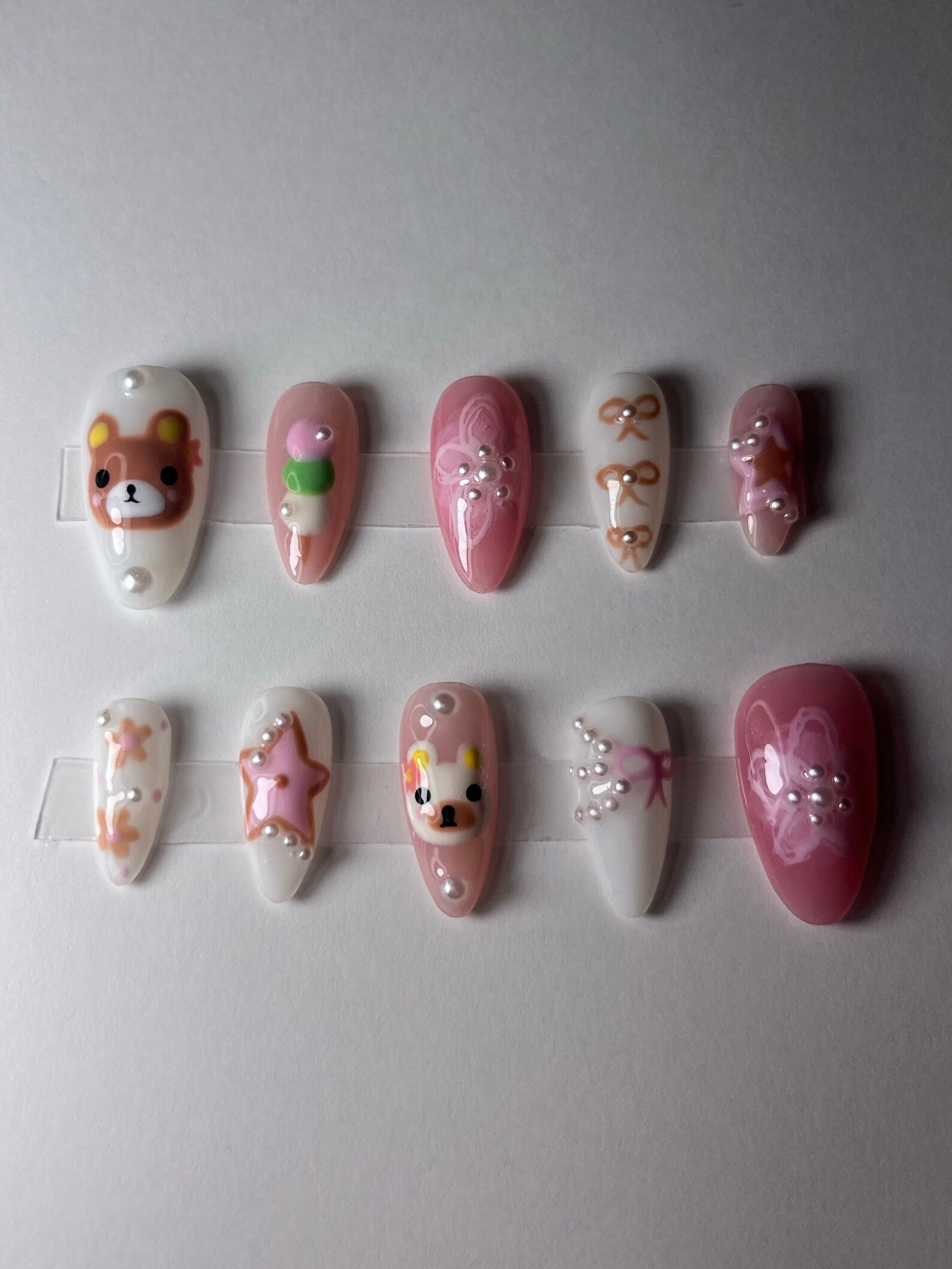 Rilakkuma Press on Nails / K-pop Nails / Korean Nails / Star Nails ...