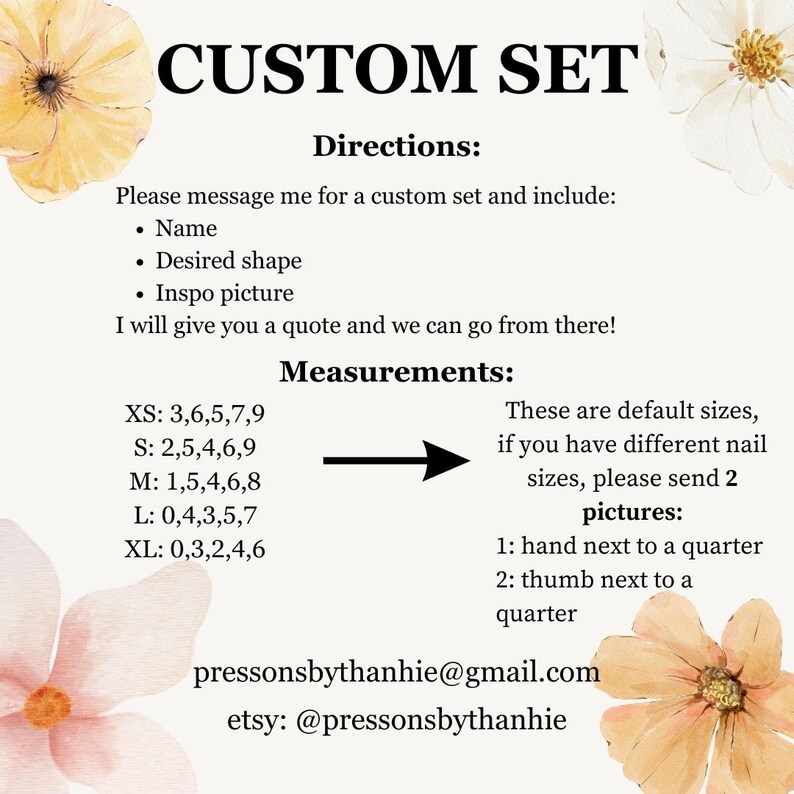 Custom Press on Set - Etsy