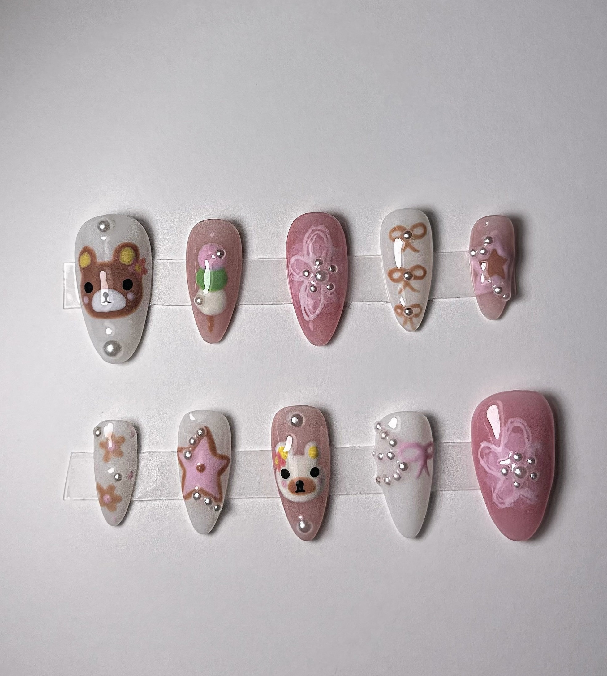 Rilakkuma Press on Nails / K-pop Nails / Korean Nails / Star Nails ...