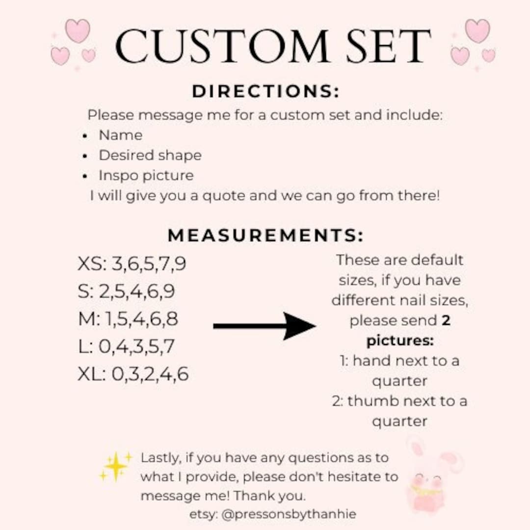 Custom Press on Set - Etsy
