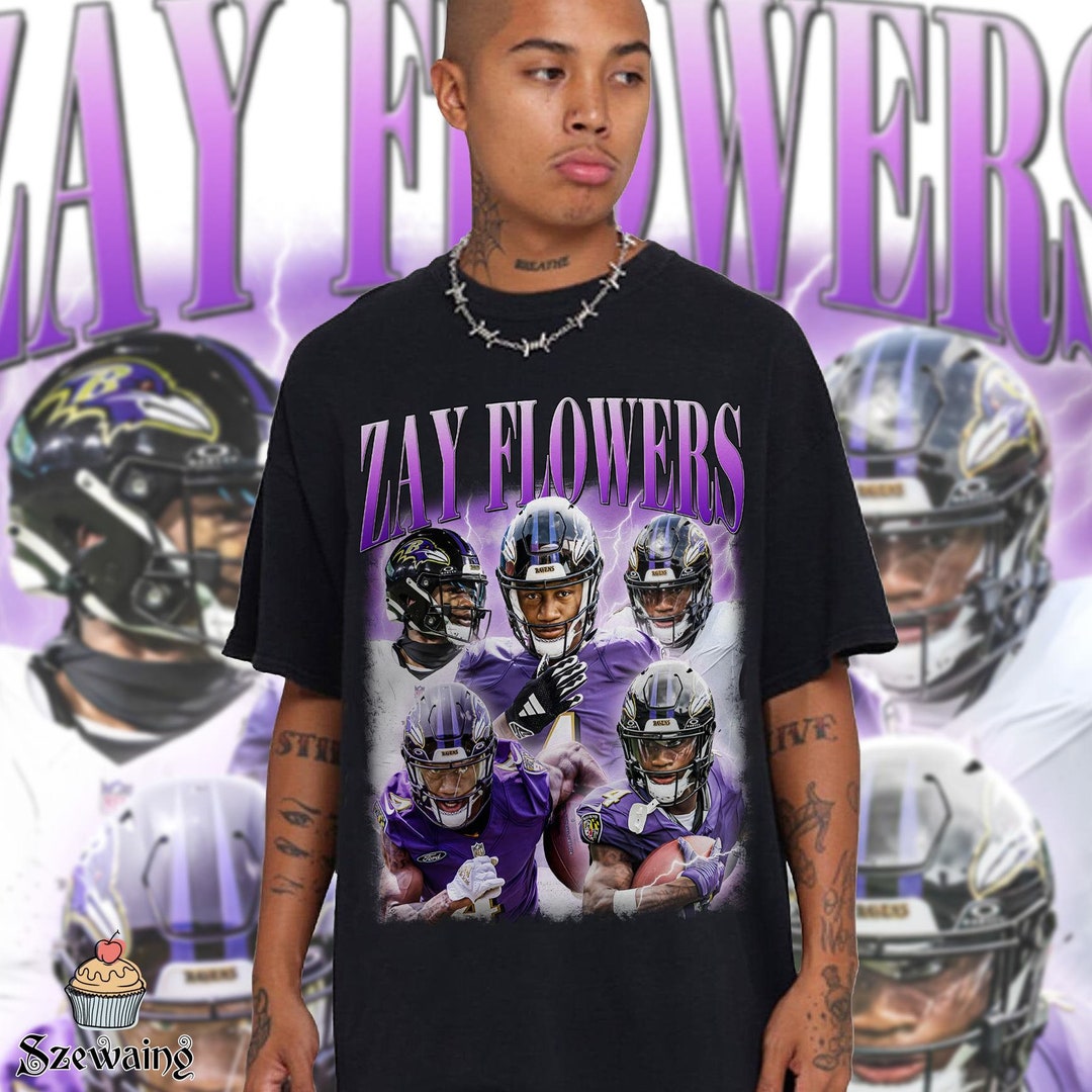 Zay Flowers Bootleg Shirt, Baltimore Football, Football Shirt, 90s ...
