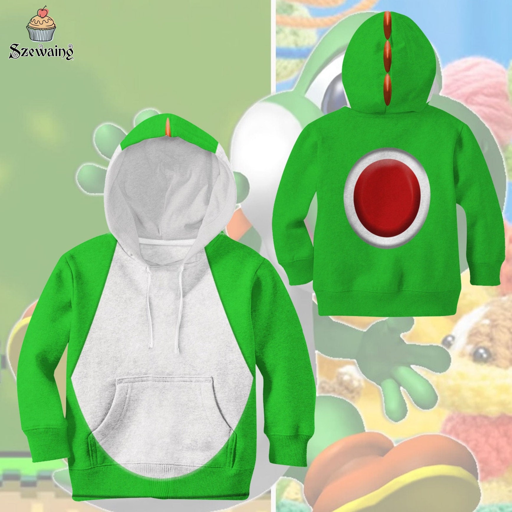 Mario Yoshi Cosplay Hoodie Adult Super Mario Yoshi Shirt - Etsy