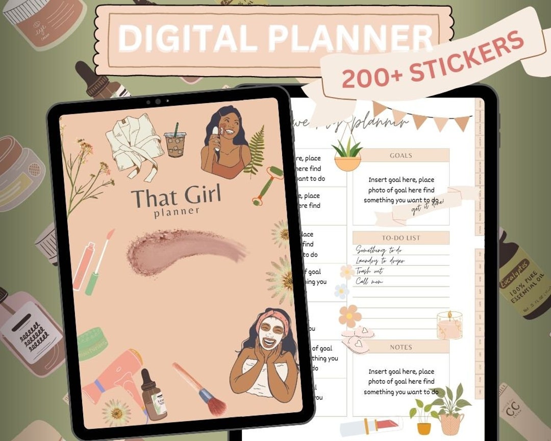 That Girl Undated Digital Planner Daily, Weekly, Monthly Goodnotes iPad ...