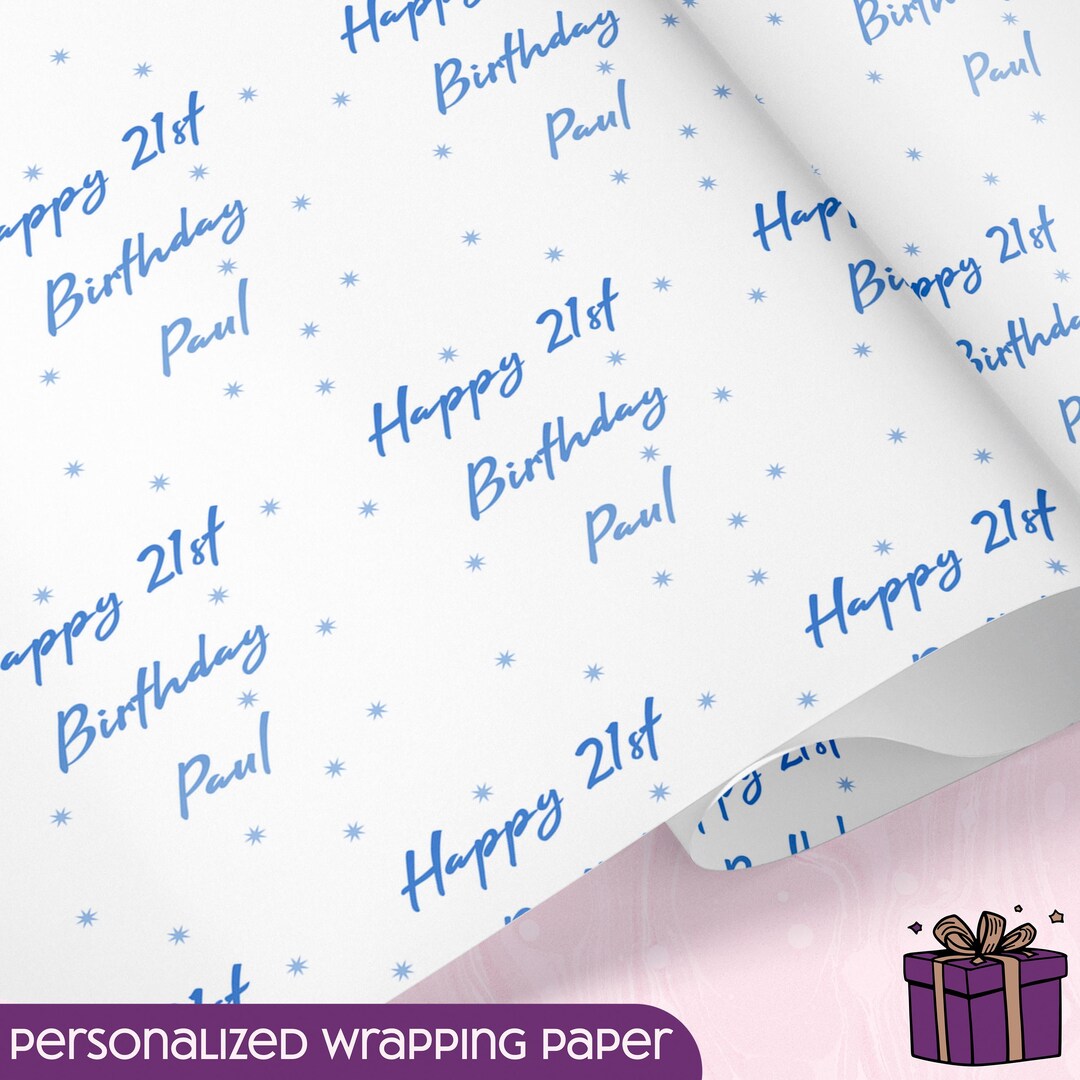 Personalized Milestone Birthday Wrapping Paper - Custom Jubilee Gift ...
