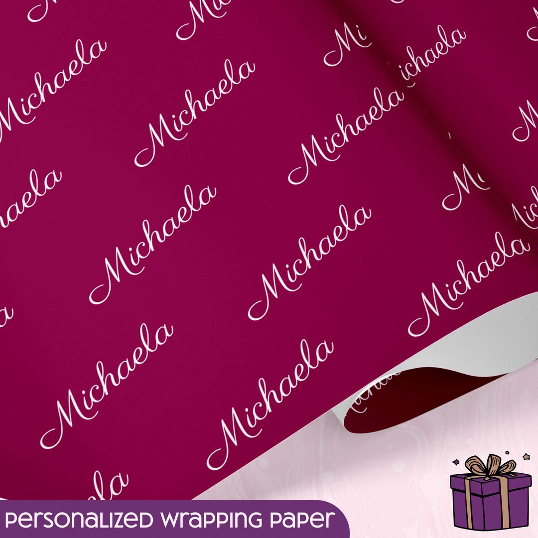 Personalized Mulberry Gift Wrapping Paper Purple Wrap Royal Mysterious ...
