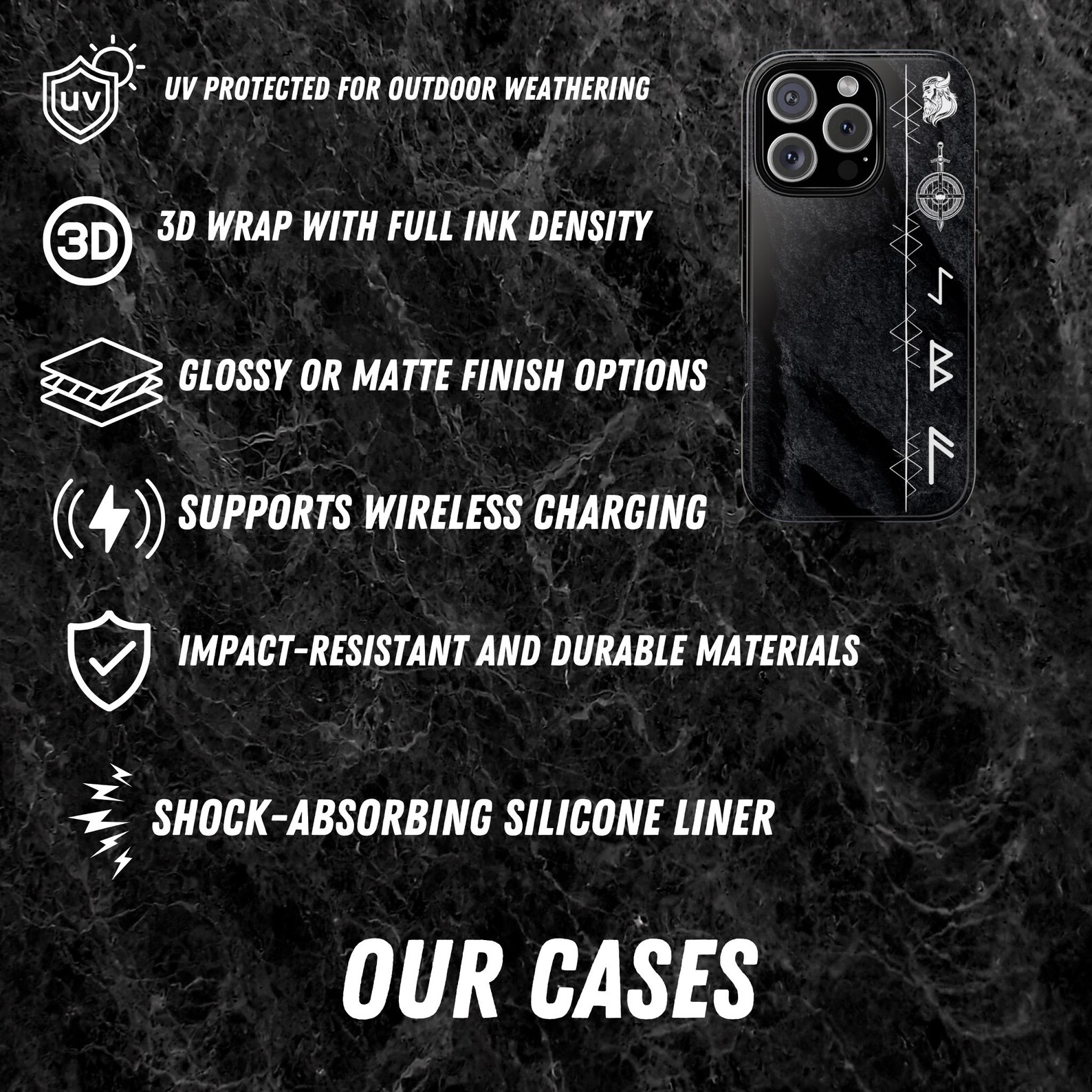 Viking Tough Case, Norse Mythology Phone Cover, Viking Warrior Phone Case, Rugged Viking Shield ...