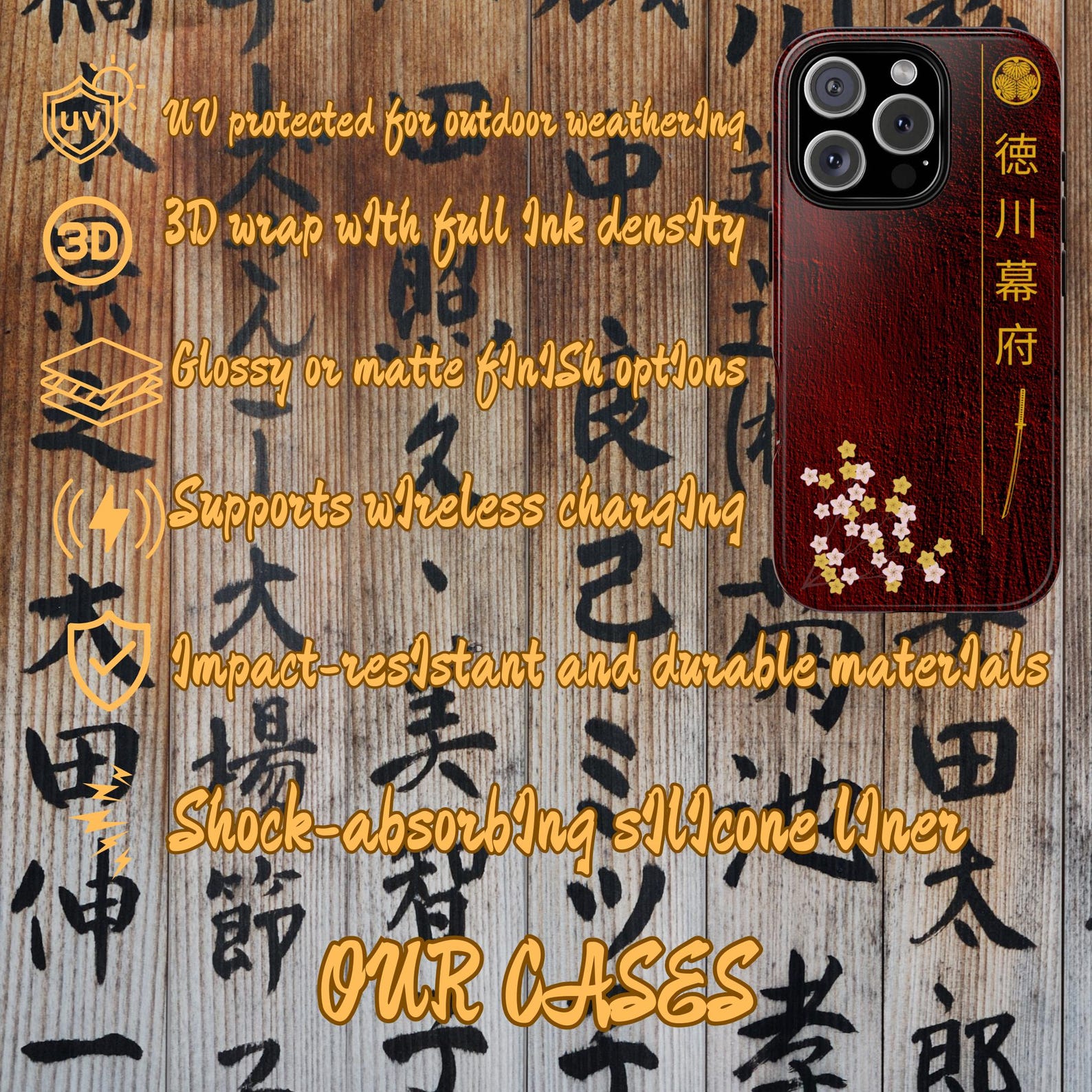 Phone Case, Japanese History Inspired Tough Case With Tokugawa ...