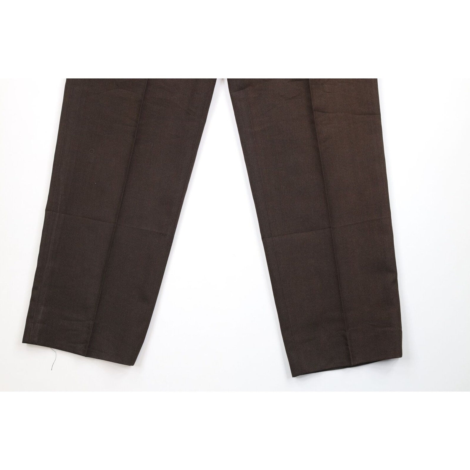 70s Streetwear Mens Size 30x32 Pleated Wide Leg Chino Pants Brown Plaid ...