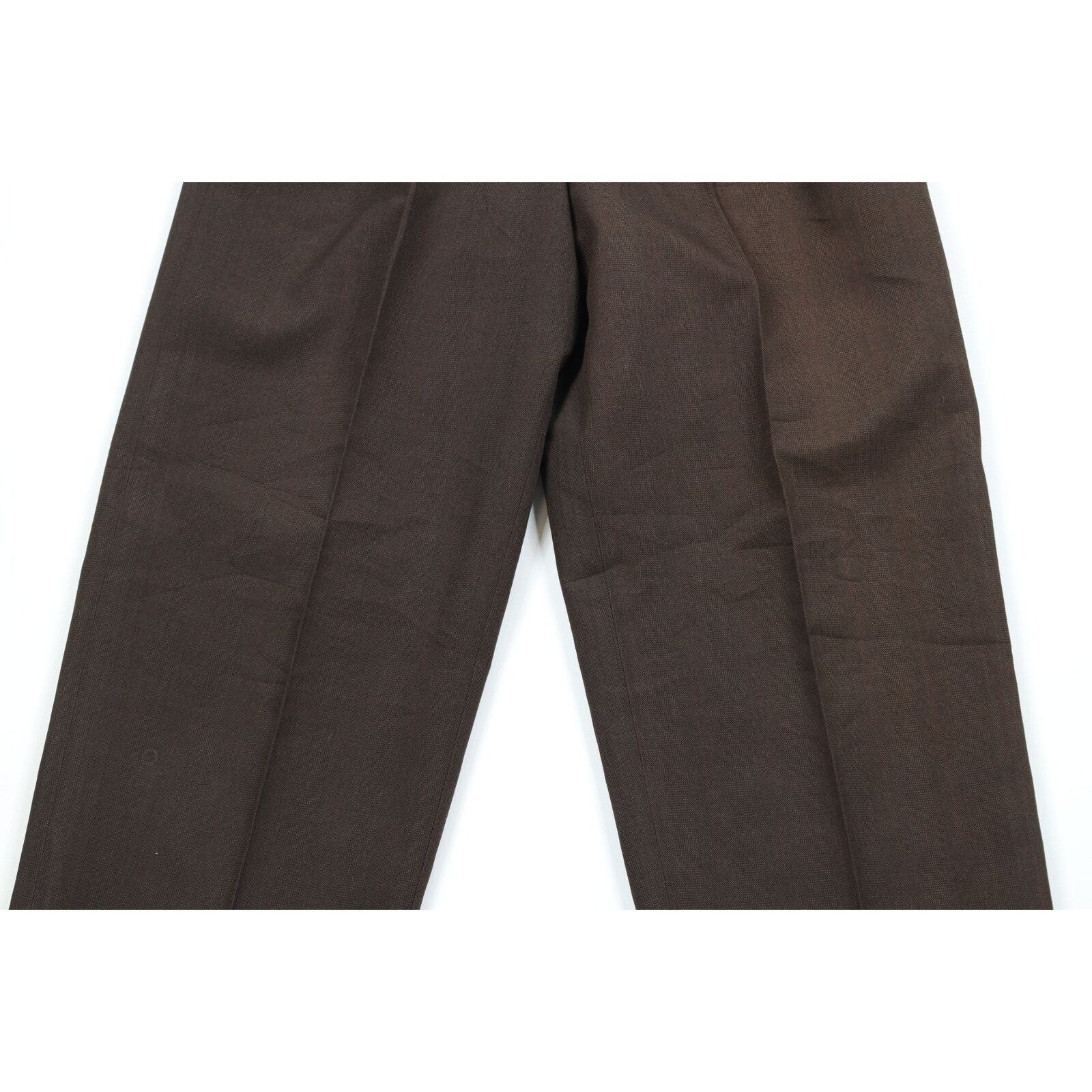 70s Streetwear Mens Size 30x32 Pleated Wide Leg Chino Pants Brown Plaid ...