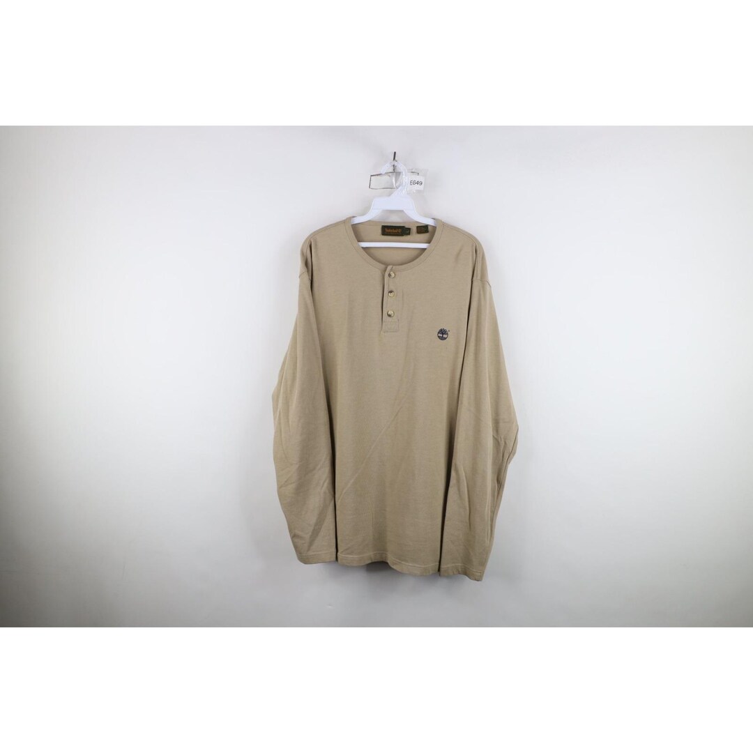 90s Timberland Mens Large Faded Ribbed Knit Long Sleeve Henley T-shirt ...