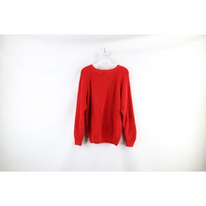 70s Streetwear Womens Medium Blank Chunky Ribbed Knit Crewneck Sweater ...