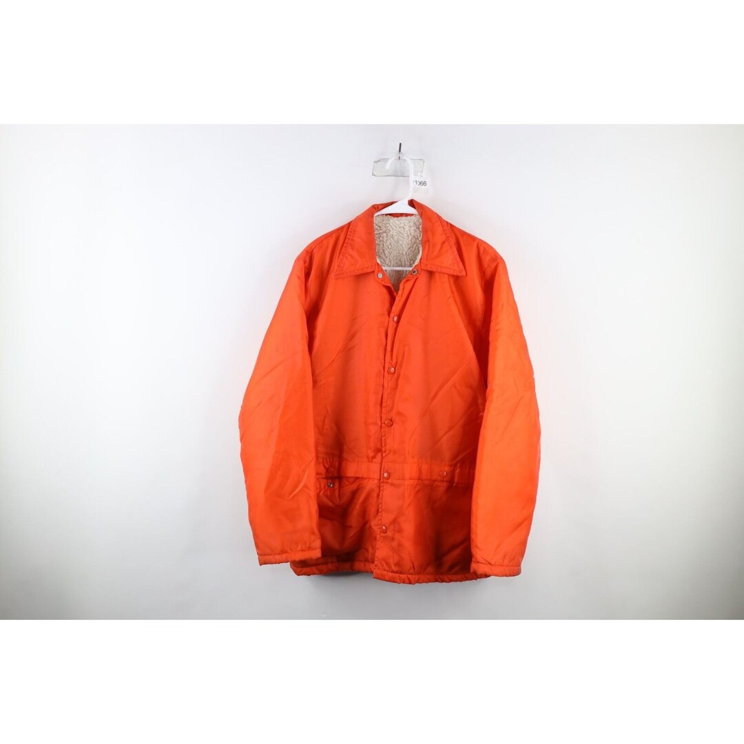 70s Streetwear Mens Large Sherpa Fleece Lined Coach Coaches Jacket ...