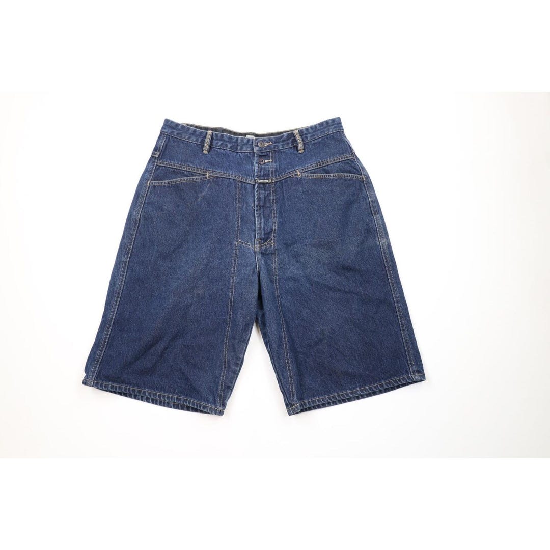 90s Marithe Francois Girbaud Mens 34 Distressed Baggy Fit Denim Shorts ...