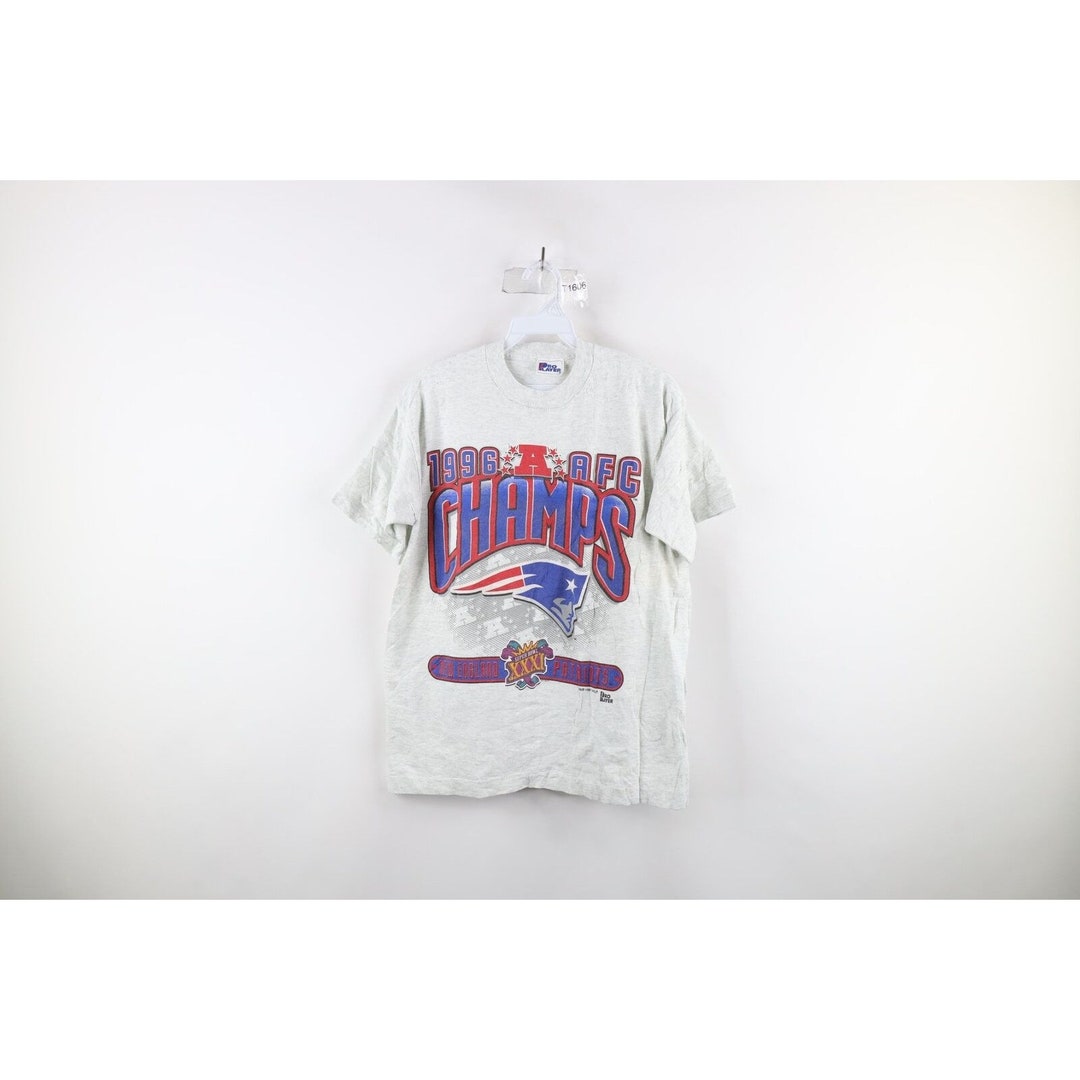 90s Mens S Spell Out 1996 AFC Champs New England Patriots T-shirt USA ...