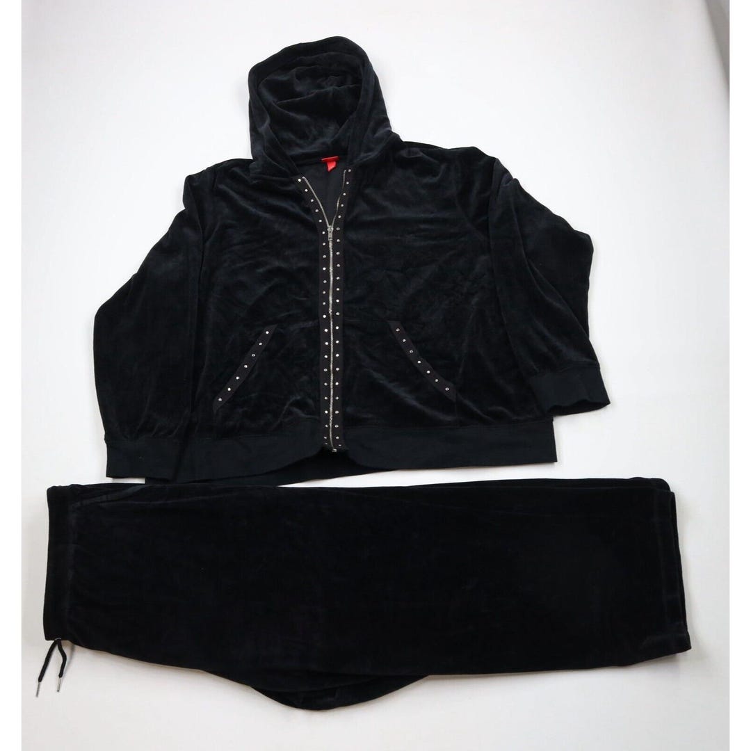 90s Y2K Mossimo Womens 3XL Studded 2 Piece Wide Leg Velour Track Suit ...