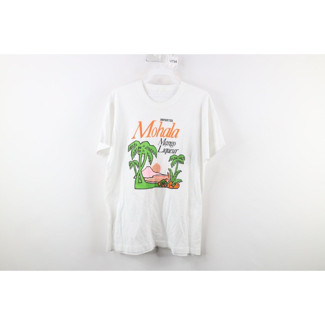 80s Mens Medium Spell Out Mohala Mango Liqueur Short Sleeve T-shirt ...