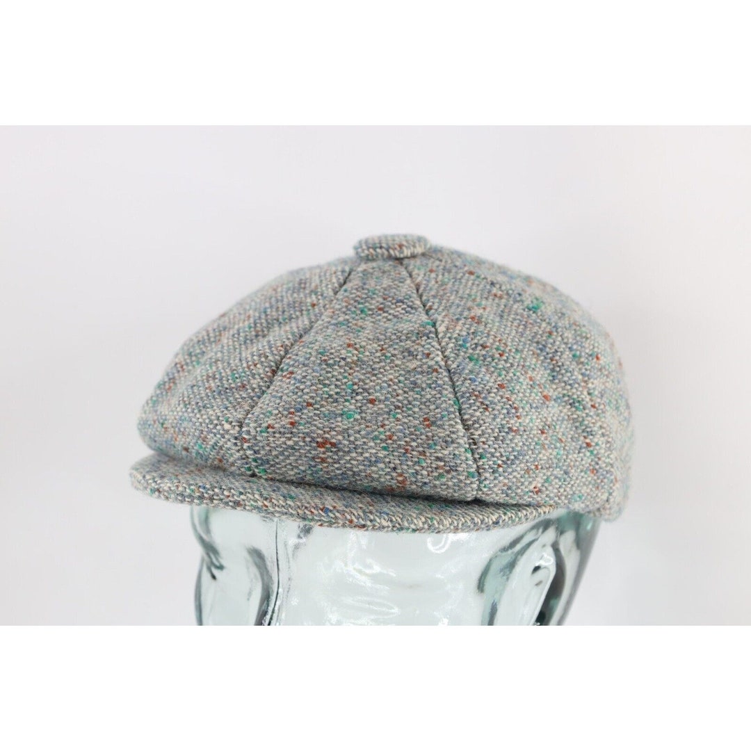 70s Rockabilly Rainbow Pure Wool Irish Tweed Newsboy Cabbie Hat Cap 7 ...