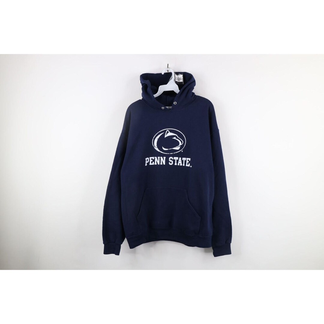 90s Mens Large Faded Spell Out Penn State University Hoodie Sweatshirt ...