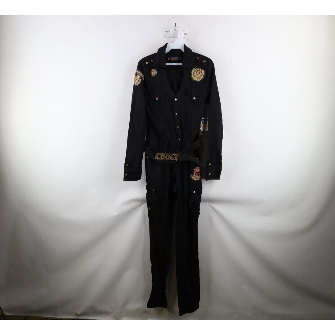 Deadstock Vintage Y2K Coogi Womens M Spell Out Stretch Denim Coveralls ...