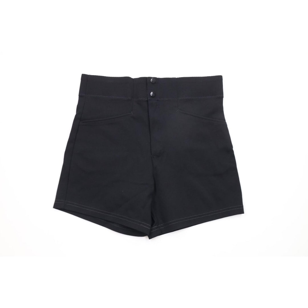 70s 80s Bike Mens Medium Above Knee Knit Coach Coaches Shorts Black USA ...