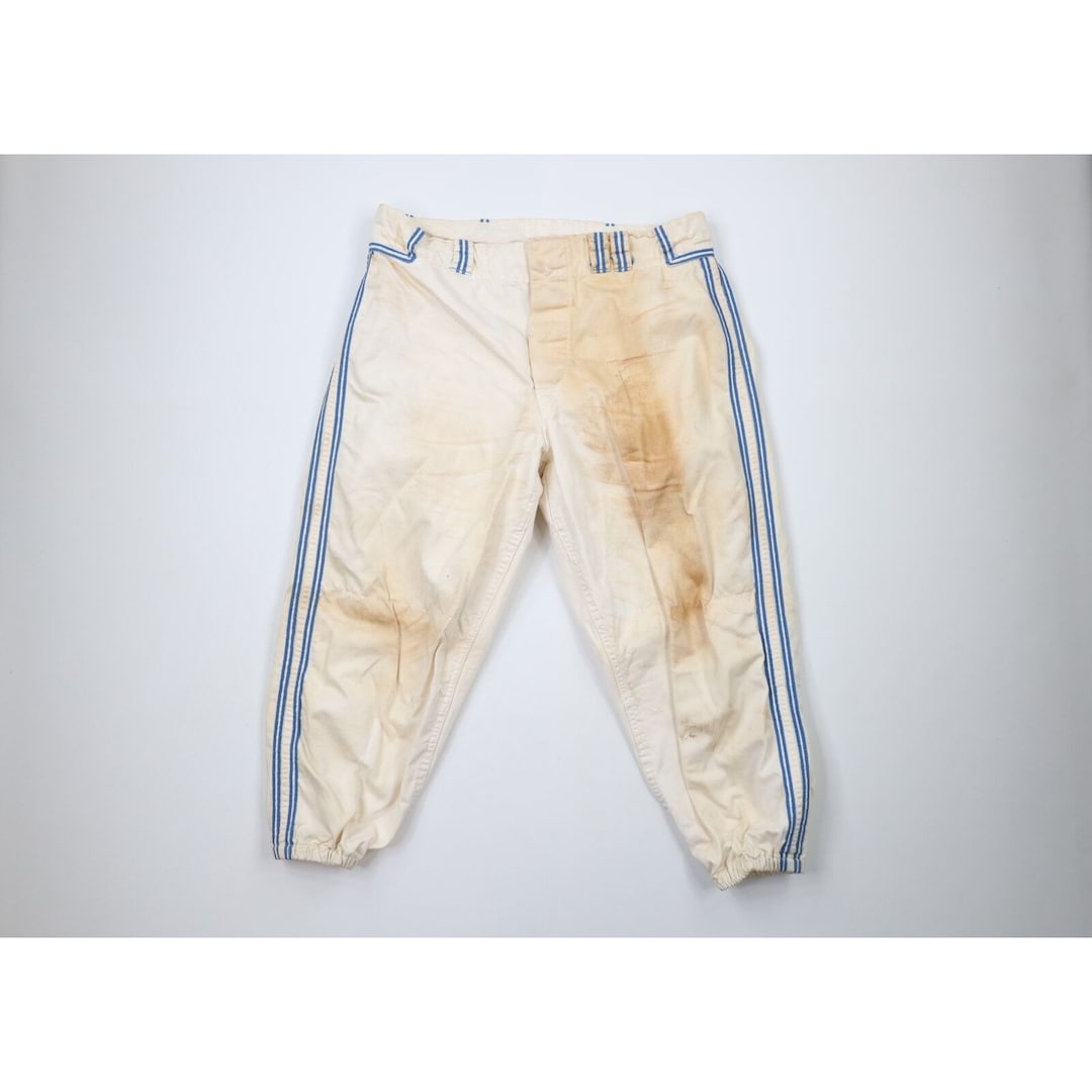 50s Mens 36 Distressed Striped Button Fly Baseball Football Uniform ...