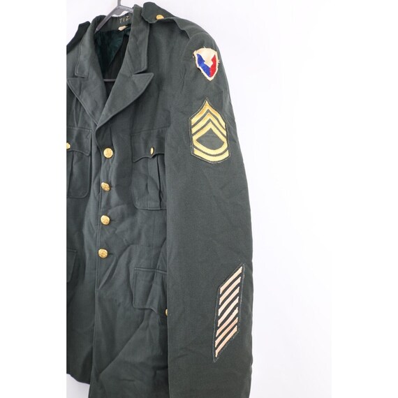 50s 1957 Korean War Mens 42 XL Wool Serge Green Army … - Gem
