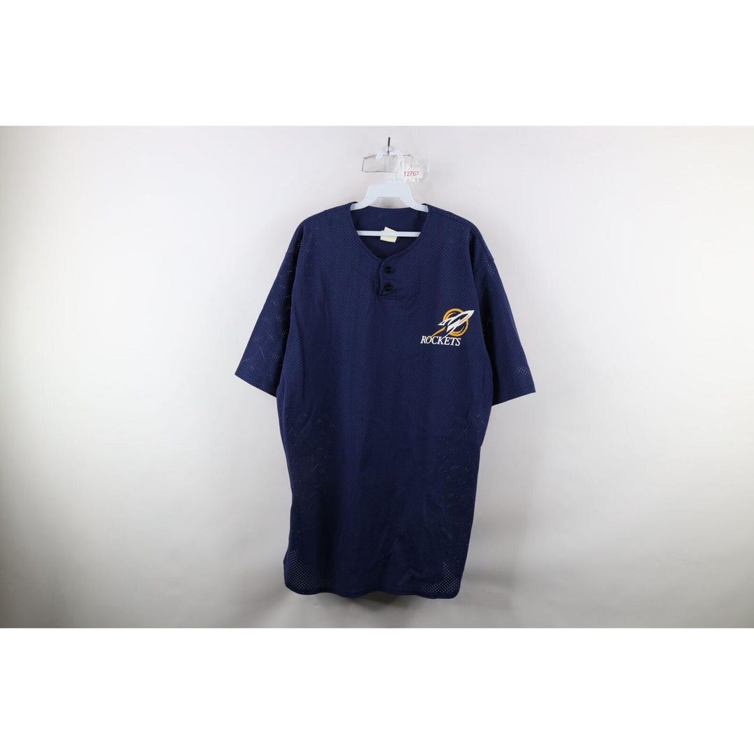 90s Mens 2XL XXL Mesh University of Toledo Baseball Jersey Blue #7 ...