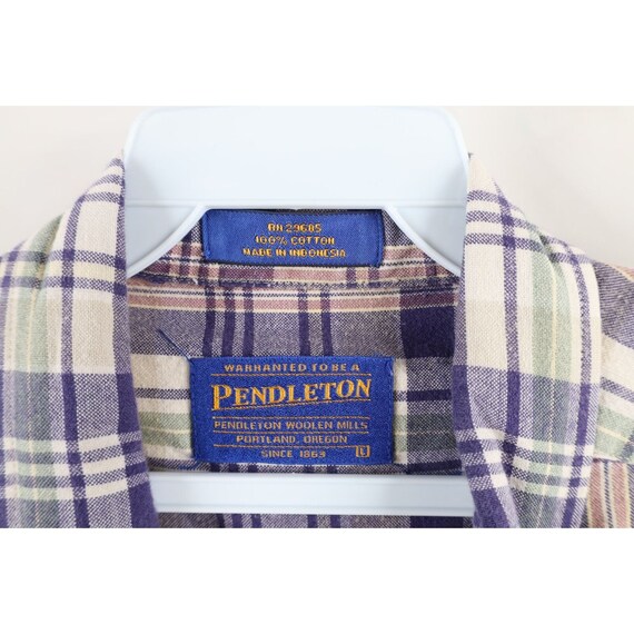90s Pendleton Mens Large Faded Baggy Fit Madras Plaid… - Gem