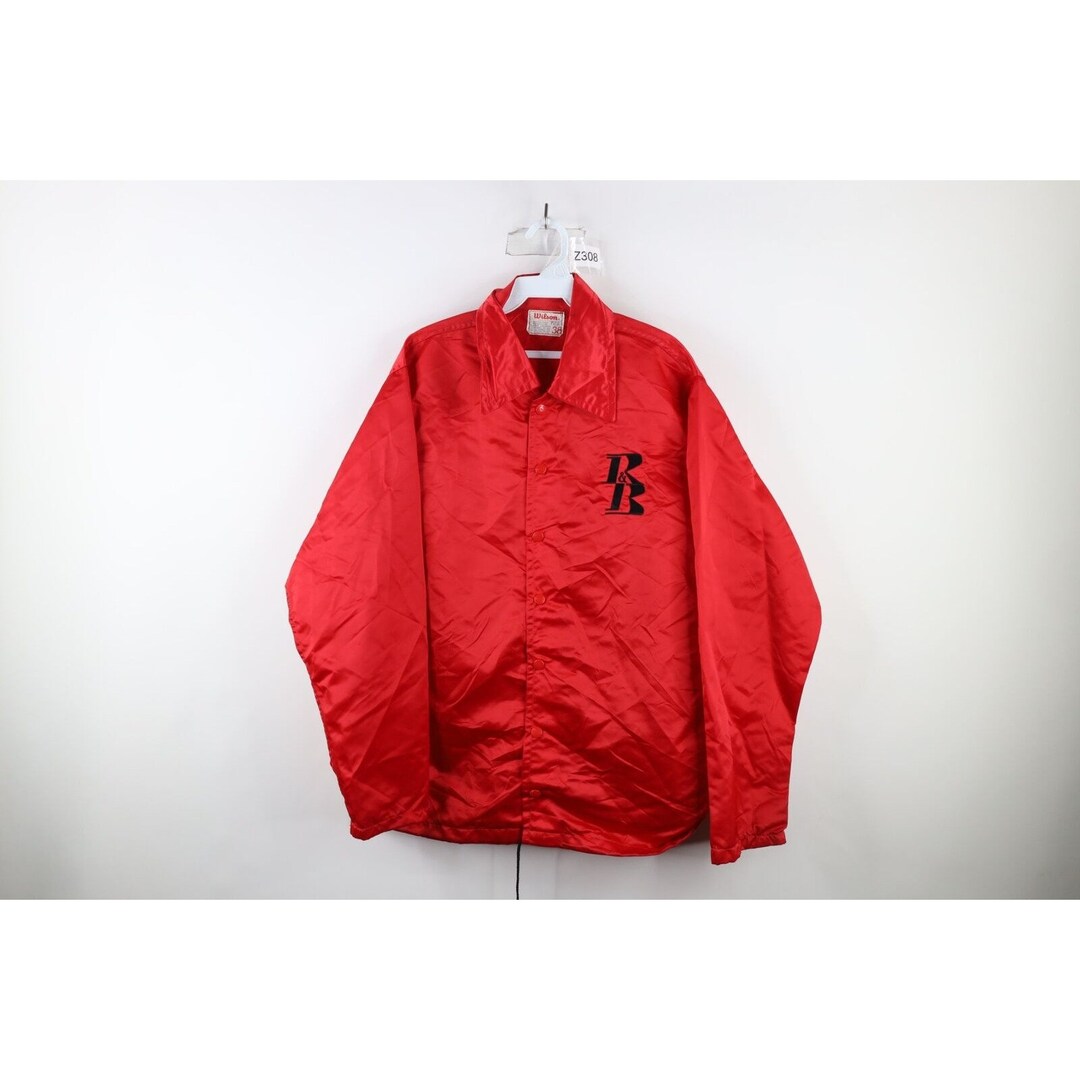 70s Wilson Mens 38 Full Button Satin Coaches Coach Windbreaker Jacket ...
