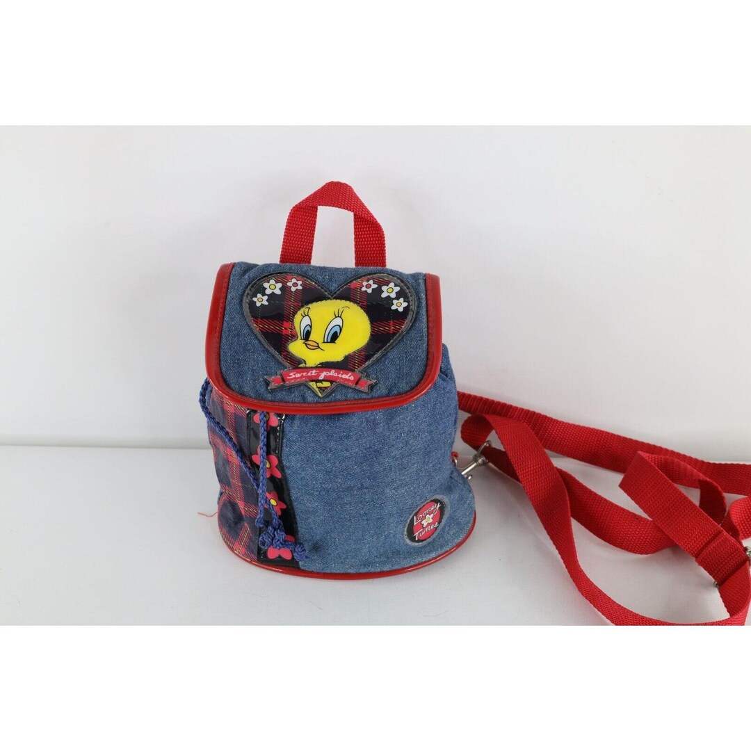 90s Looney Tunes Spell Out Baby Doll Tweety Bird Flower Mini Backpack ...