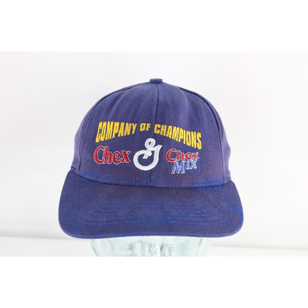 90s General Mills Cereal Chex Chex Mix Buckle Strapback Hat Cap Blue ...