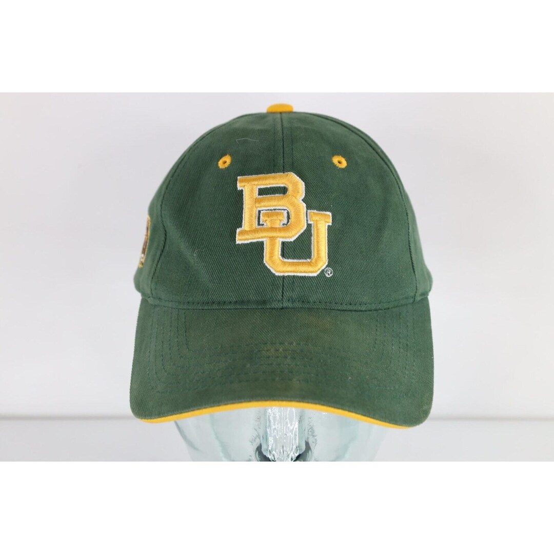 90s Spell Out Faded Baylor University Bears Adjustable Hat Cap Green ...