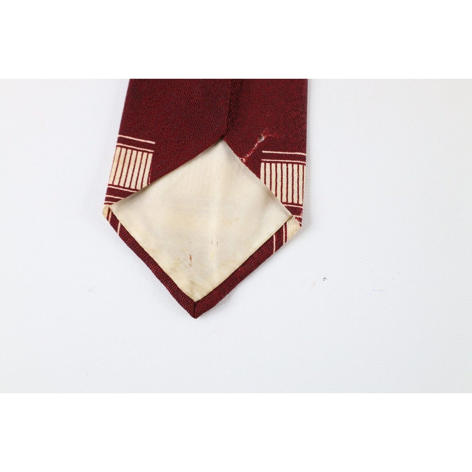 30s 40s Rockabilly Distressed Silk Geometric 4 Fold Neck Tie - Etsy