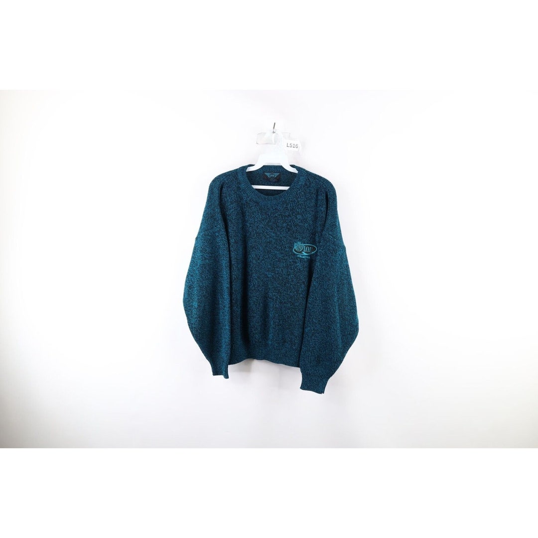90s IOU Streetwear Mens Small Spell Out Knit Crewneck Sweater Heather ...