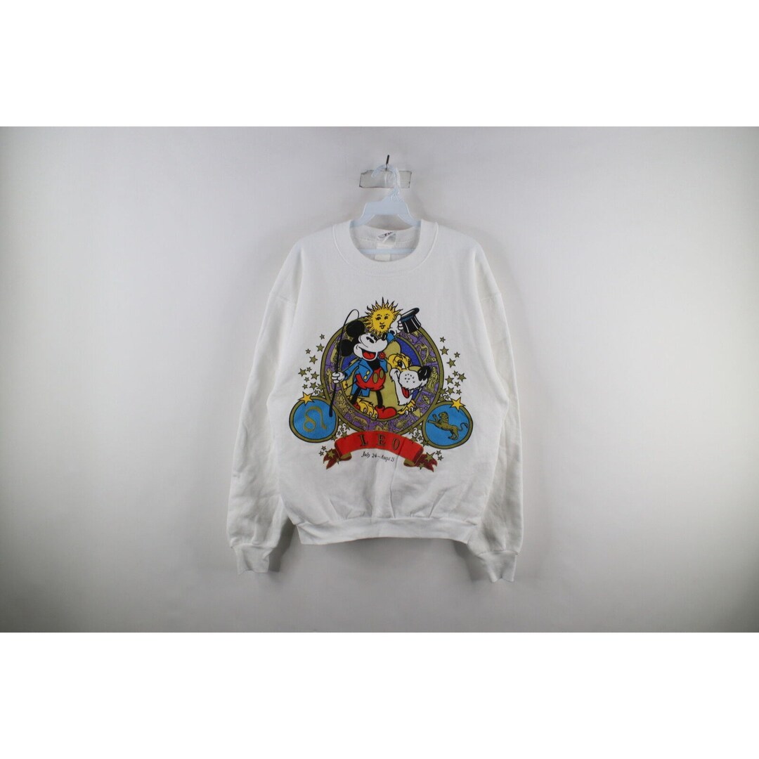 90s Disney Womens Large Mickey Mouse Leo Zodiac Astrology Sweatshirt ...