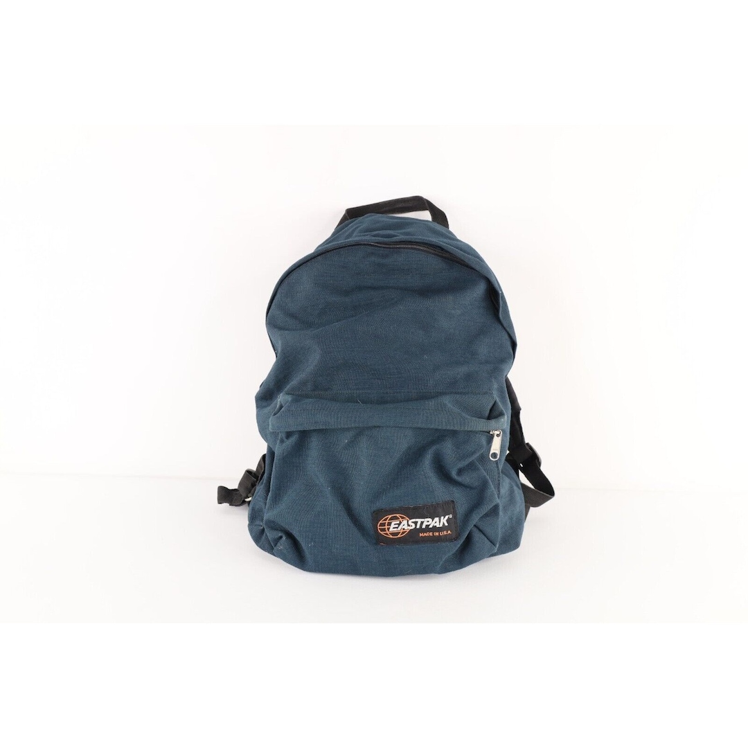 90s Eastpak Distressed Spell Out Backpack Book Bag Carry on Blue USA ...