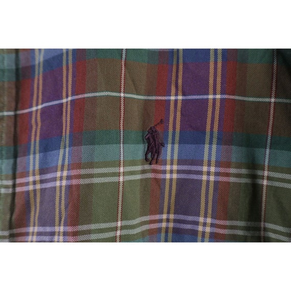 90s Ralph Lauren Mens XL Classic Fit Rainbow Plaid Co… - Gem