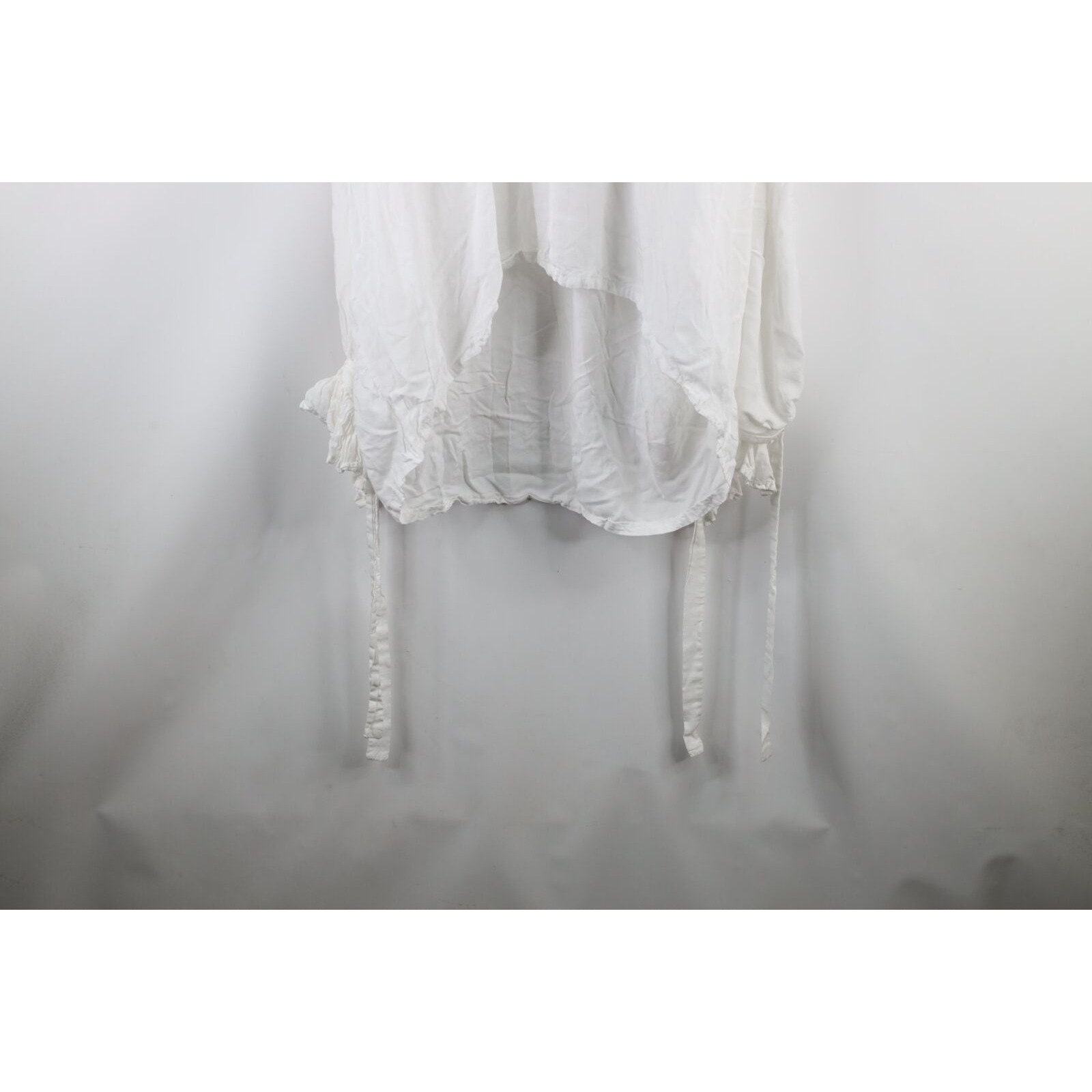 90s Mens 4XL Medieval Renaissance Ruffled Lace up Collared Shirt White ...