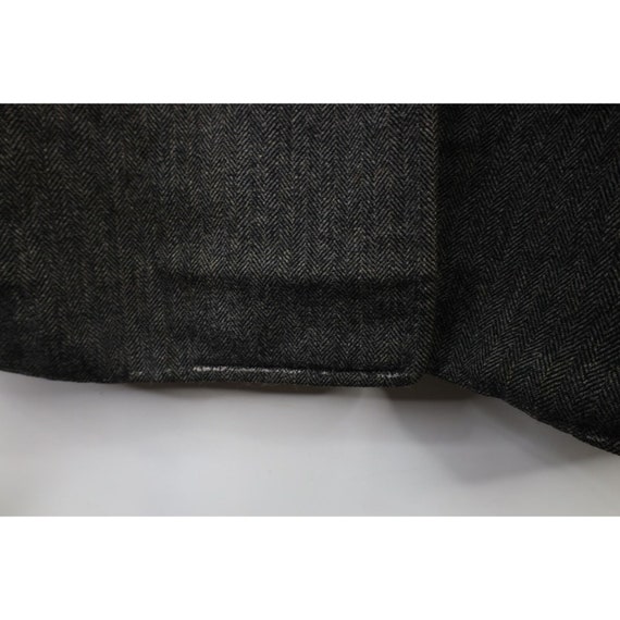 50s 60s Rockabilly Mens 44R Distressed Wool Herringbo… - Gem