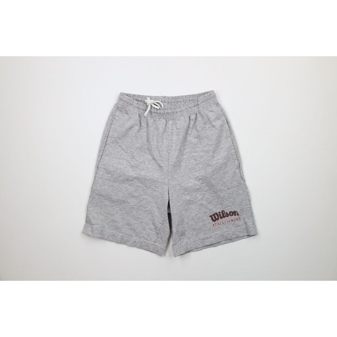 90s Wilson Mens Small Faded Spell Out Above Knee Shorts Heather Gray ...